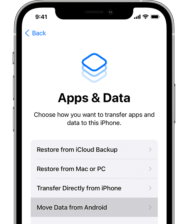 Move Data from Android to Aple iPhone iOS
